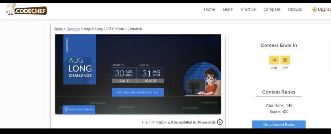 Ujjwal Kumar Ayushman on LinkedIn: #augustlong #codechef Ujjwal Kumar Ayushman on LinkedIn: #augustlong #codechef