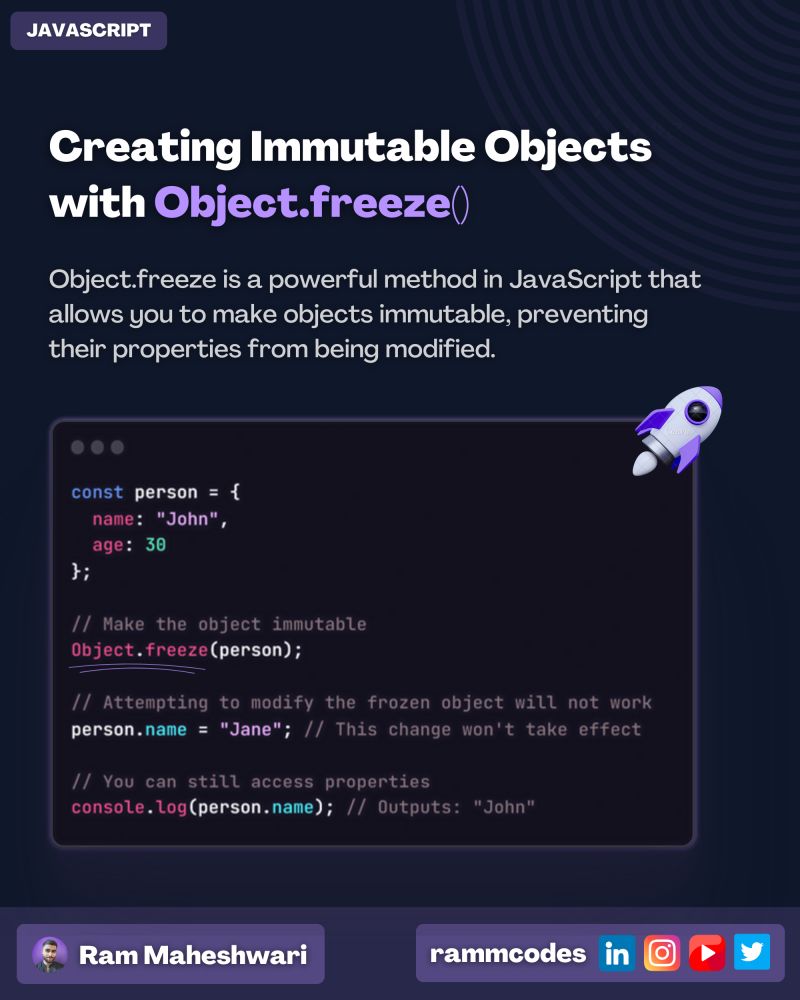 Siddhant Mishra on LinkedIn: Objects in js, Siddhant Mishra on LinkedIn: Objects in js,