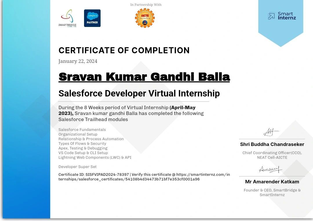 SRAVAN KUMAR GANDHI BALLA on LinkedIn: i am thrilled to share that i ... SRAVAN KUMAR GANDHI BALLA on LinkedIn: i am thrilled to share that i ...