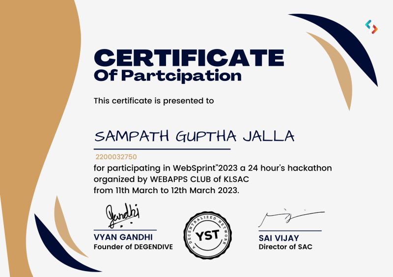 Sampath Jalla on LinkedIn: I have participated in the Hackathon last ... Sampath Jalla on LinkedIn: I have participated in the Hackathon last ...
