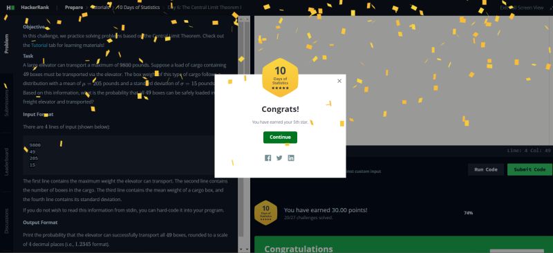 Finished 5th star on Hackerrank's 10Days5Stars challenge | Bhoopendra ... Finished 5th star on Hackerrank's 10Days5Stars challenge | Bhoopendra ...