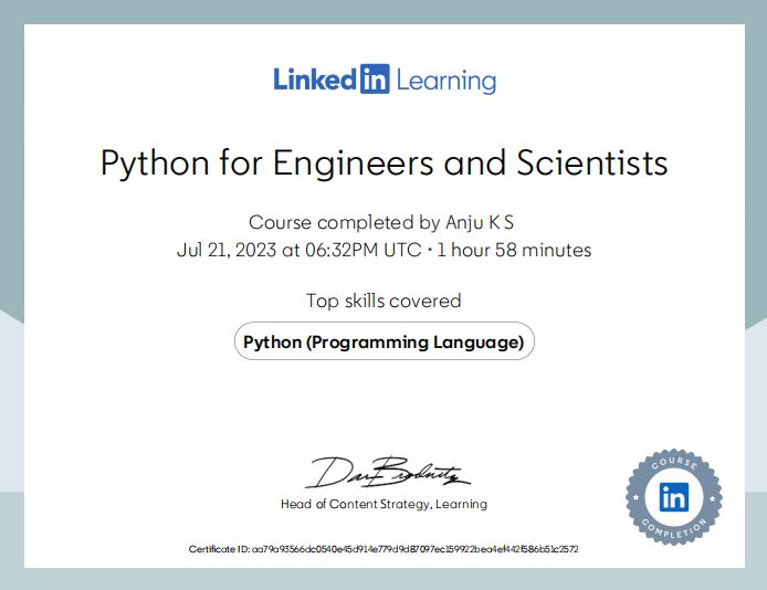 ANJU K S on LinkedIn: #python ANJU K S on LinkedIn: #python