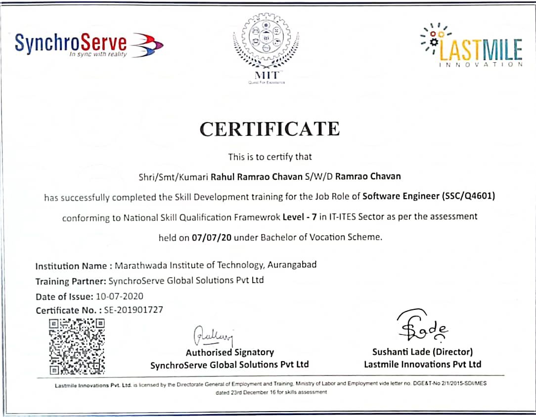 Rahul Chavan on LinkedIn: software Engineering certificate 👍 Rahul Chavan on LinkedIn: software Engineering certificate 👍