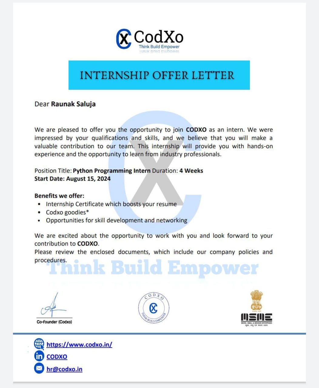 Raunak Saluja on LinkedIn: #internship #codxo #pythonprogramming # ... Raunak Saluja on LinkedIn: #internship #codxo #pythonprogramming # ...