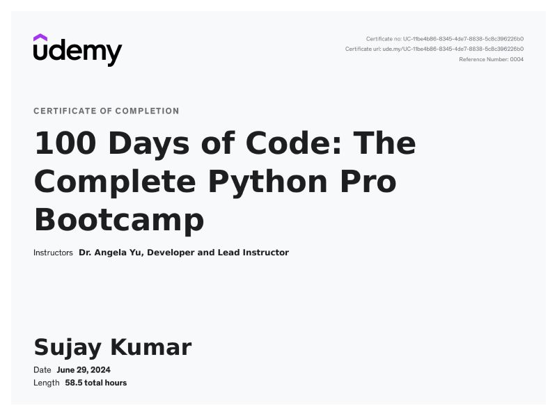 SUJAY KUMAR on LinkedIn: #python #coding #software #continuous SUJAY KUMAR on LinkedIn: #python #coding #software #continuous