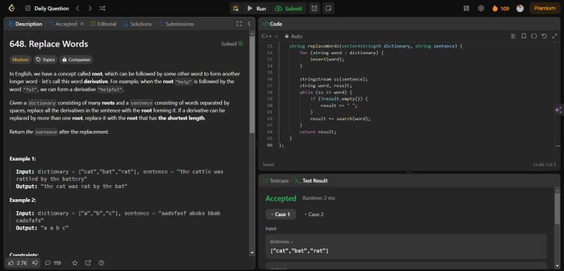 Day 33 of LeetCode challenge: Replace Words | Aditya Raj posted on the ... Day 33 of LeetCode challenge: Replace Words | Aditya Raj posted on the ...
