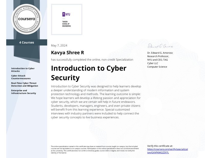 Kavya Shree R on LinkedIn: #nyu #cybersecurity #coursera # ... Kavya Shree R on LinkedIn: #nyu #cybersecurity #coursera # ...