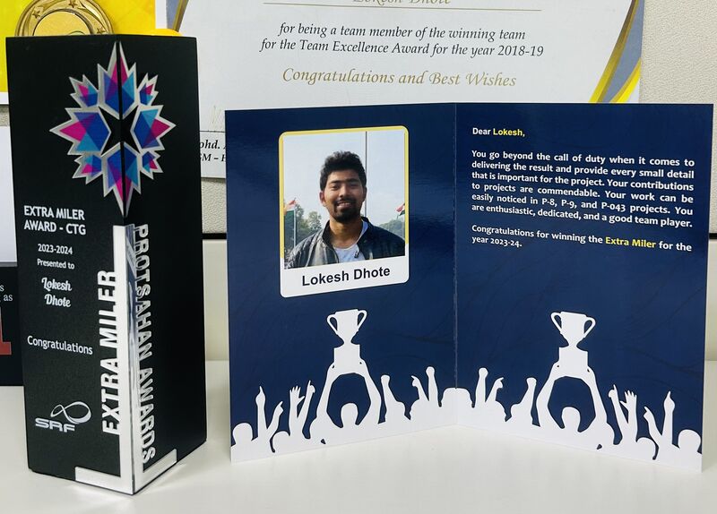 Lokesh Dhote on LinkedIn: Grateful to receive Extra Miler Award from ... Lokesh Dhote on LinkedIn: Grateful to receive Extra Miler Award from ...