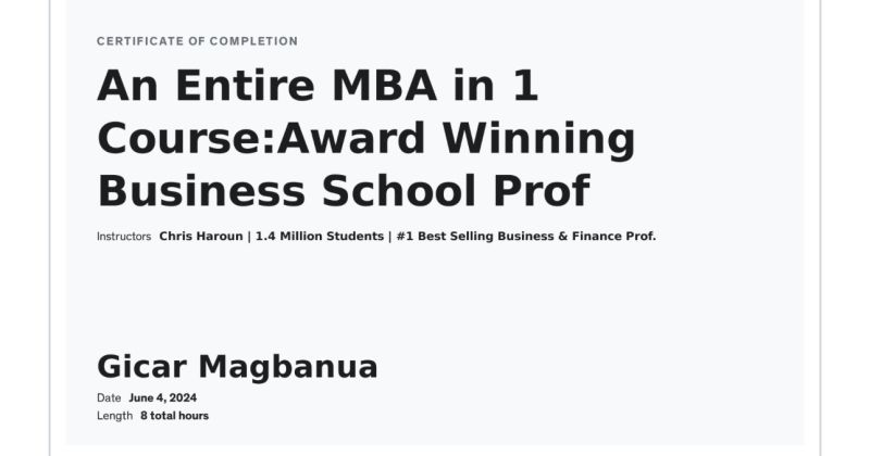 My Pre -MBA course by Chris Haroun | Gicar Magbanua posted on the topic ... My Pre -MBA course by Chris Haroun | Gicar Magbanua posted on the topic ...