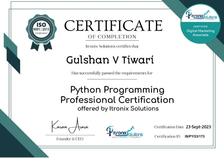 Gulshan Tiwari on LinkedIn: Python Programming Professional ... Gulshan Tiwari on LinkedIn: Python Programming Professional ...
