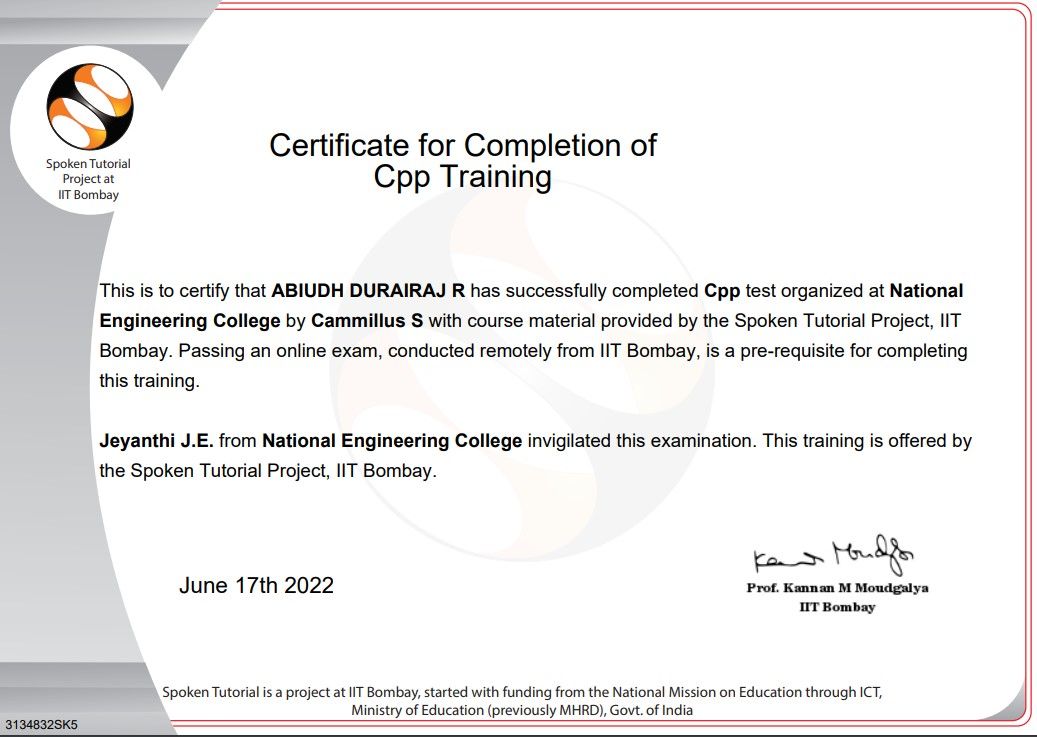Abiudh Durairaj on LinkedIn: #cpp #programming #iitbombay # ... Abiudh Durairaj on LinkedIn: #cpp #programming #iitbombay # ...