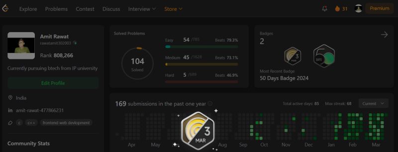 Amit Rawat on LinkedIn: #leetcode #codingjourney #learninginprogress Amit Rawat on LinkedIn: #leetcode #codingjourney #learninginprogress