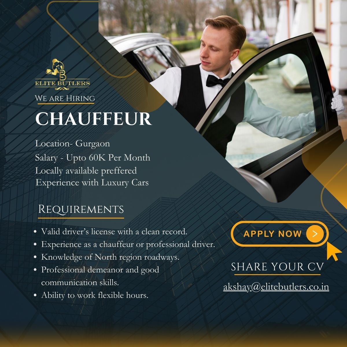 Akshay Kumar on LinkedIn: #hiring #chauffeur #housekeeping #jobs Akshay Kumar on LinkedIn: #hiring #chauffeur #housekeeping #jobs