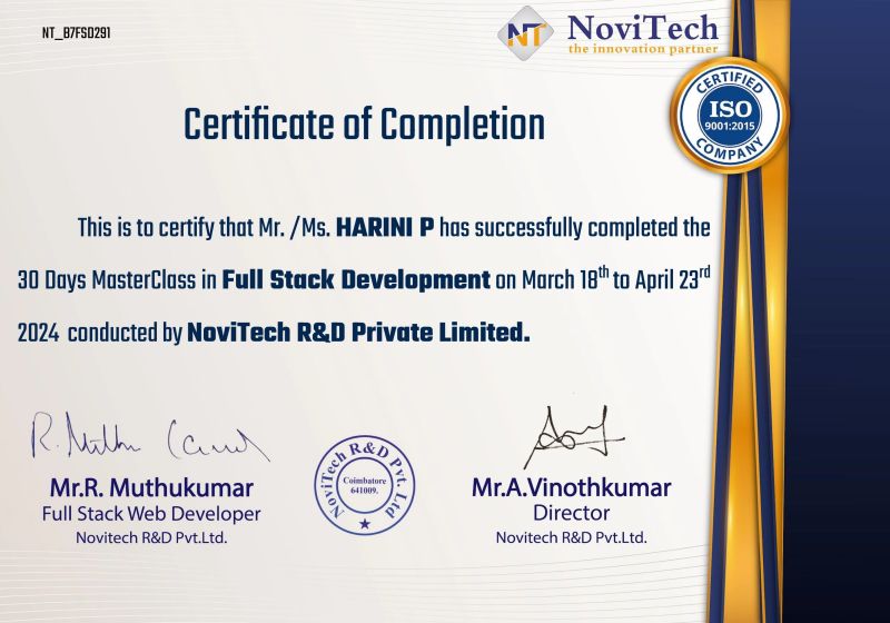 Harini Parthiban on LinkedIn: Attending the course was a great ... Harini Parthiban on LinkedIn: Attending the course was a great ...