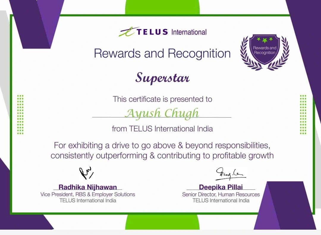 Ayush Chugh on LinkedIn: Getting recognition makes you feel wonderful 😊 Ayush Chugh on LinkedIn: Getting recognition makes you feel wonderful 😊