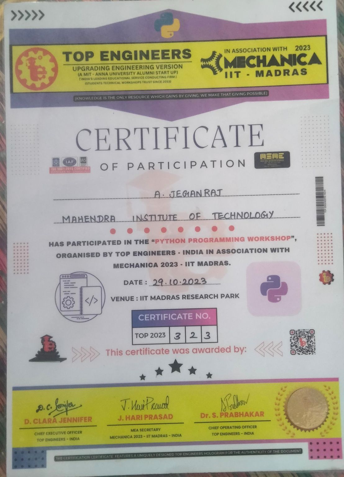 Jeganraj A on LinkedIn: #pythonprogramming #iitmadras # ... Jeganraj A on LinkedIn: #pythonprogramming #iitmadras # ...