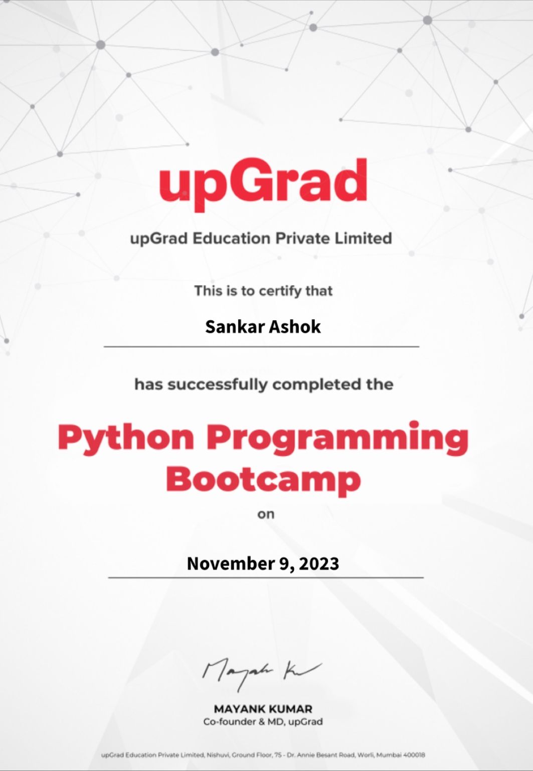 Sankar Ashok on LinkedIn: #pythonbootcamp Sankar Ashok on LinkedIn: #pythonbootcamp