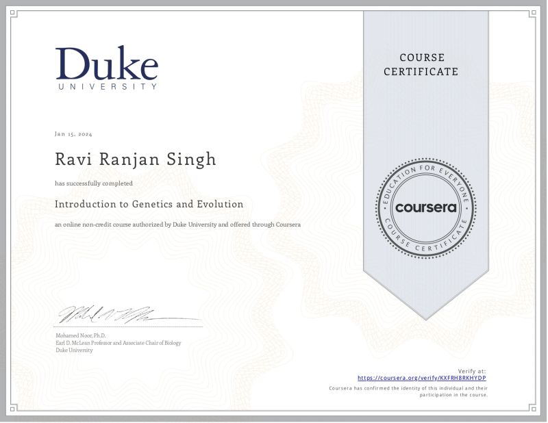 Ravi Ranjan Singh on LinkedIn: #genetics #evolution #lifelonglearner Ravi Ranjan Singh on LinkedIn: #genetics #evolution #lifelonglearner