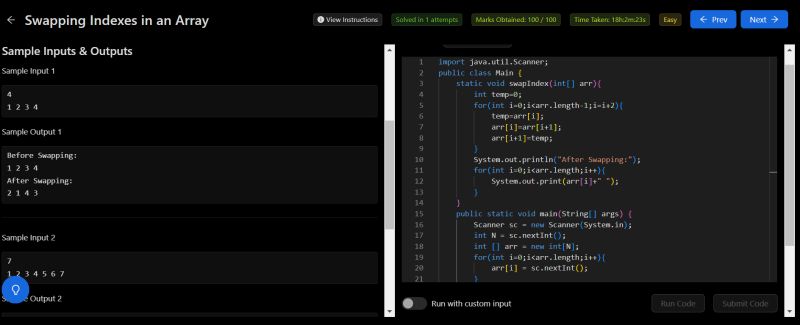 Satyam Pandey on LinkedIn: #arrayswapping #javaprogramming # ... Satyam Pandey on LinkedIn: #arrayswapping #javaprogramming # ...