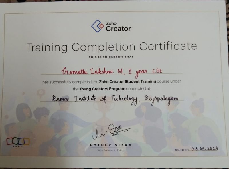 Gomathi Lakshmi M on LinkedIn: #zohocreator Gomathi Lakshmi M on LinkedIn: #zohocreator