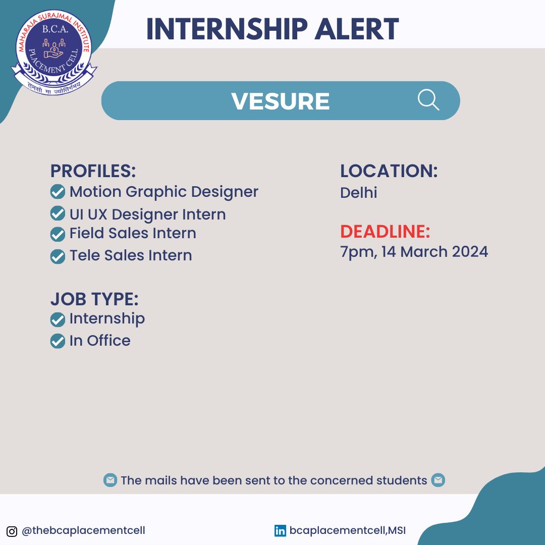BCA Placement Cell, MSI on LinkedIn: #vesure #msi #bca # ... BCA Placement Cell, MSI on LinkedIn: #vesure #msi #bca # ...