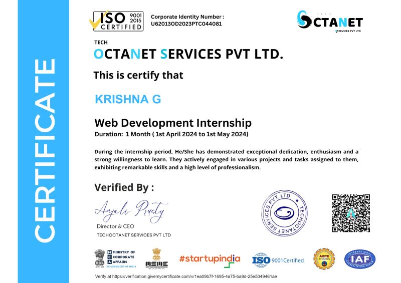 Krishna Ganeshan on LinkedIn: #internship #webdevelopment #html #css # ... Krishna Ganeshan on LinkedIn: #internship #webdevelopment #html #css # ...