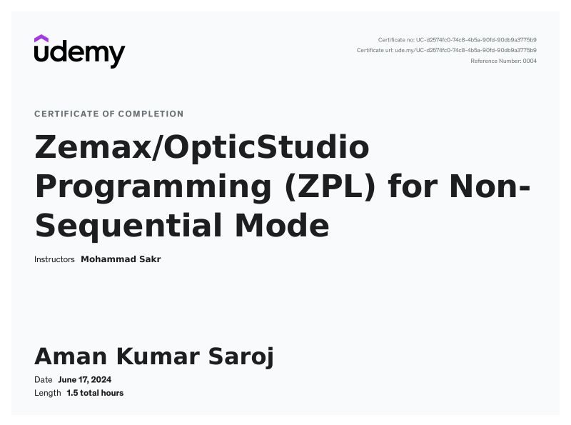 Aman Kumar Saroj on LinkedIn: #opticaldesign #zemax #programming # ... Aman Kumar Saroj on LinkedIn: #opticaldesign #zemax #programming # ...