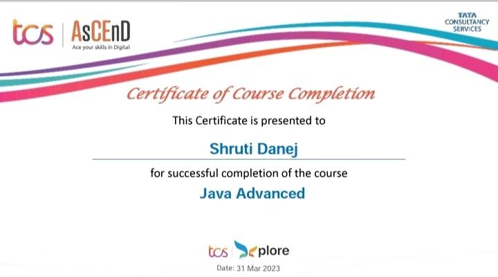 Shruti Danej on LinkedIn: #advancedjava #tcs #xplore23 Shruti Danej on LinkedIn: #advancedjava #tcs #xplore23