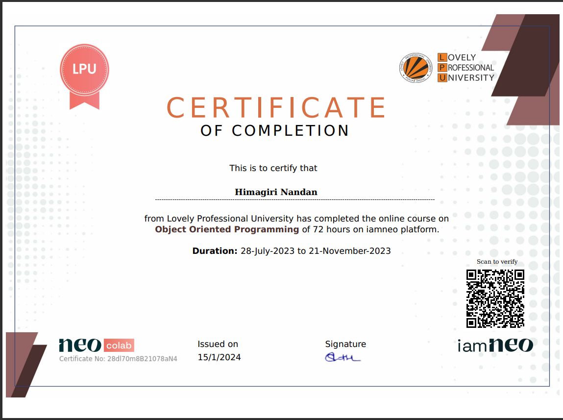 Himagiri Nandan on LinkedIn: #cplusplus #programming #certification # ... Himagiri Nandan on LinkedIn: #cplusplus #programming #certification # ...