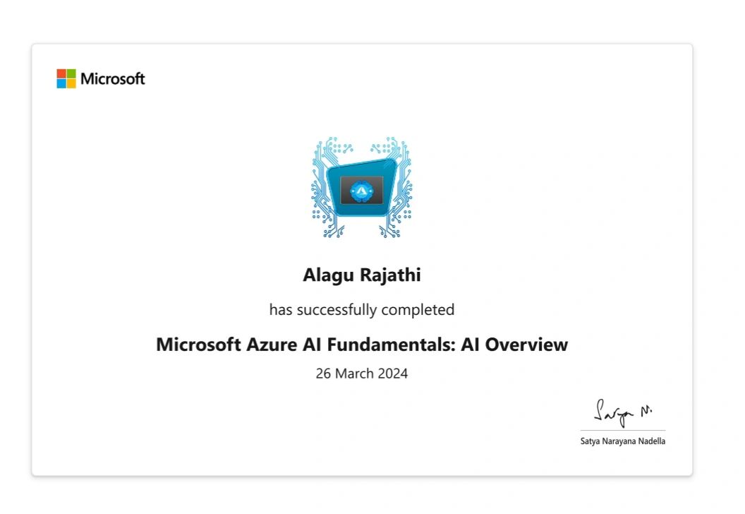Alagu Rajathi Mohan on LinkedIn: Hey connections! Iam. glad to share ... Alagu Rajathi Mohan on LinkedIn: Hey connections! Iam. glad to share ...