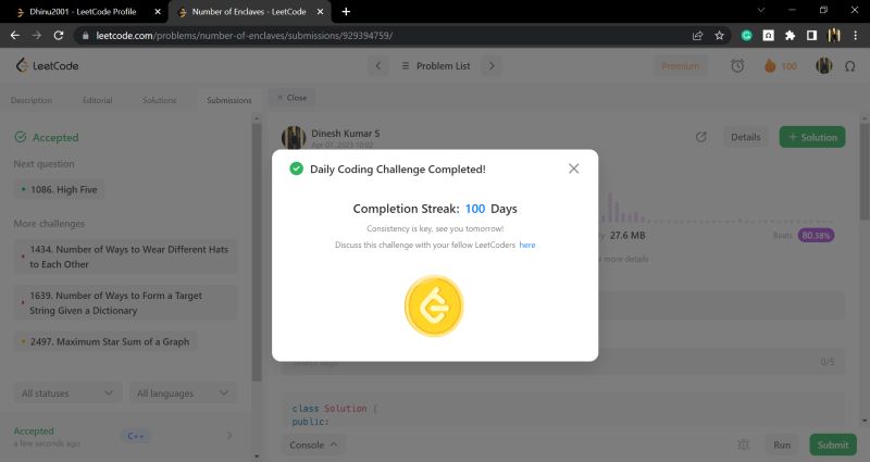 Dinesh Kumar S on LinkedIn: #leetcode #100daysofcode #consistencyiskey Dinesh Kumar S on LinkedIn: #leetcode #100daysofcode #consistencyiskey