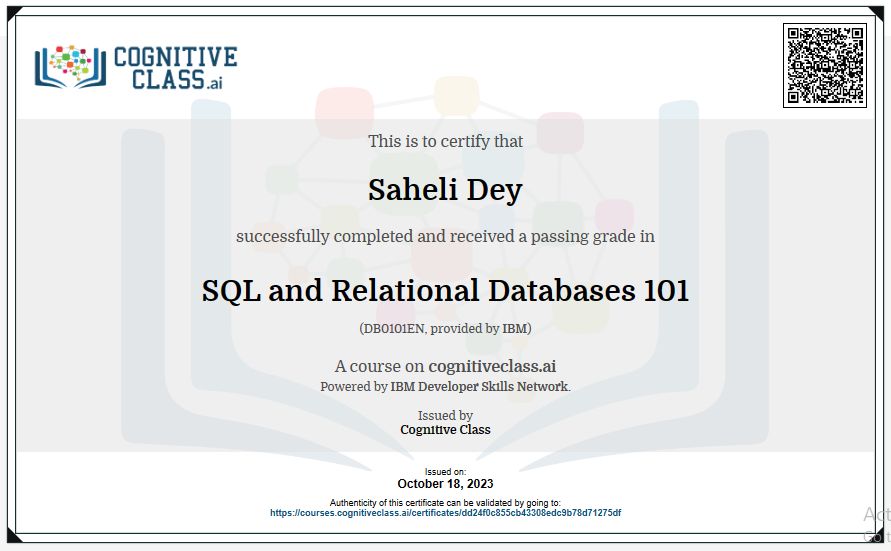 Saheli Dey on LinkedIn: #ibm #sql #relationaldatabases Saheli Dey on LinkedIn: #ibm #sql #relationaldatabases