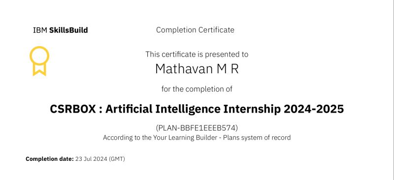 Mathavan M R on LinkedIn: #ibmskillsbuild #csrbox # ... Mathavan M R on LinkedIn: #ibmskillsbuild #csrbox # ...
