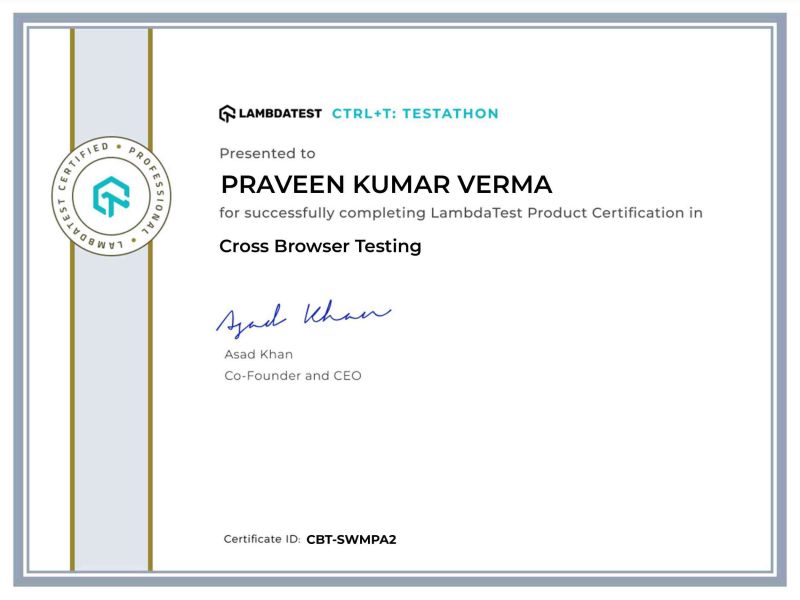 Praveen Kumar Verma on LinkedIn: LambdaTest Praveen Kumar Verma on LinkedIn: LambdaTest