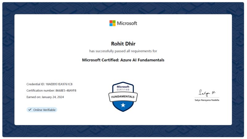 Rohit Dhir on LinkedIn: I’m happy to share that I’ve obtained a new ... Rohit Dhir on LinkedIn: I’m happy to share that I’ve obtained a new ...