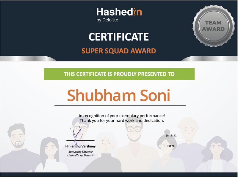Shubham Soni on LinkedIn: #supersquad #award #hashedin #deloitte #team Shubham Soni on LinkedIn: #supersquad #award #hashedin #deloitte #team