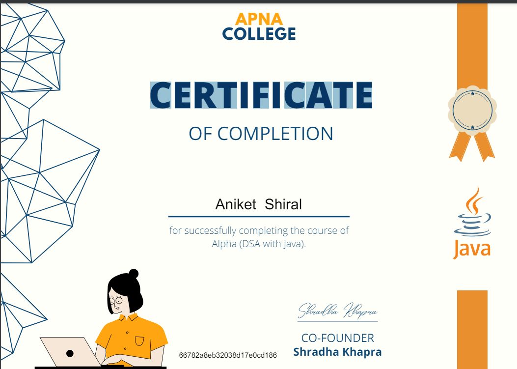 Aniket Shiral on LinkedIn: #dsa #java #apnacollege Aniket Shiral on LinkedIn: #dsa #java #apnacollege