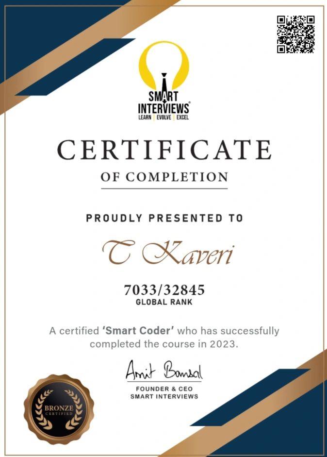 Kaveri Tovvala on LinkedIn: I’m happy to share that I’ve obtained a new ... Kaveri Tovvala on LinkedIn: I’m happy to share that I’ve obtained a new ...
