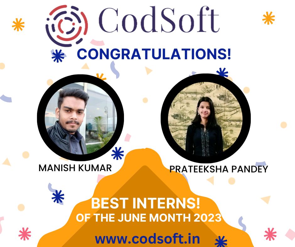 CodSoft on LinkedIn: #codsoft #codsoftinternship #congratulations # ... CodSoft on LinkedIn: #codsoft #codsoftinternship #congratulations # ...