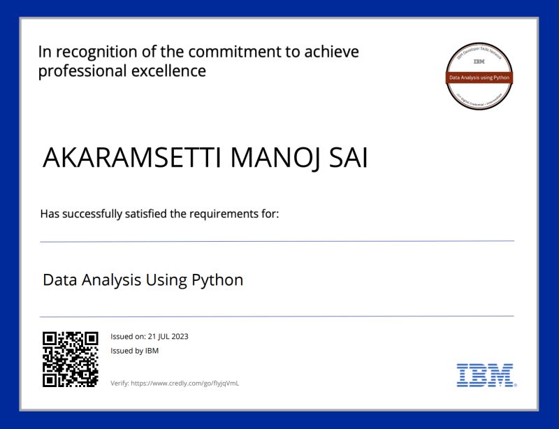 manoj sai on LinkedIn: #dataanalysis #python #ibmskillsbuild manoj sai on LinkedIn: #dataanalysis #python #ibmskillsbuild