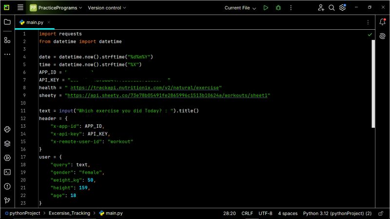 Yashika Kannan on LinkedIn: #pythonprogramming #api #exercisetracking # ... Yashika Kannan on LinkedIn: #pythonprogramming #api #exercisetracking # ...
