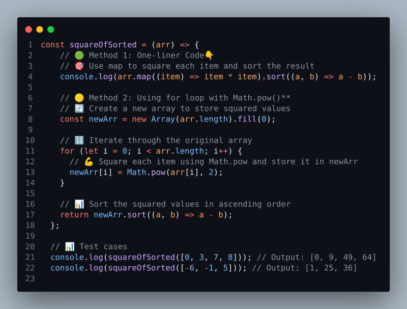 Asgar . on LinkedIn: #100daysofcode #squareandsort #method #method ... Asgar . on LinkedIn: #100daysofcode #squareandsort #method #method ...
