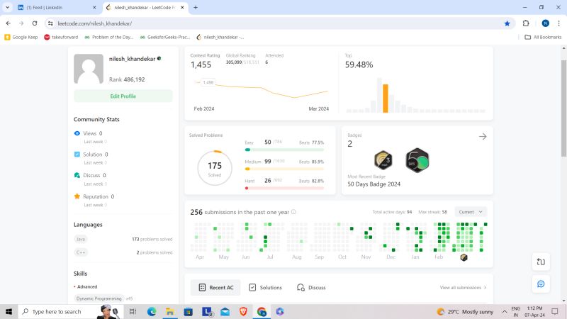 Nilesh Khandekar on LinkedIn: #dsa #problemsolving #leetcode Nilesh Khandekar on LinkedIn: #dsa #problemsolving #leetcode