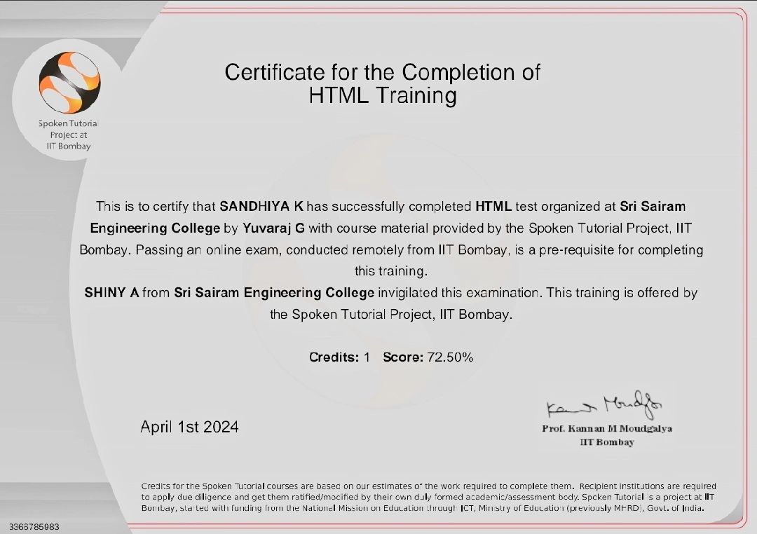 SANDHIYA K on LinkedIn: Excited to share that I've successfully ... SANDHIYA K on LinkedIn: Excited to share that I've successfully ...