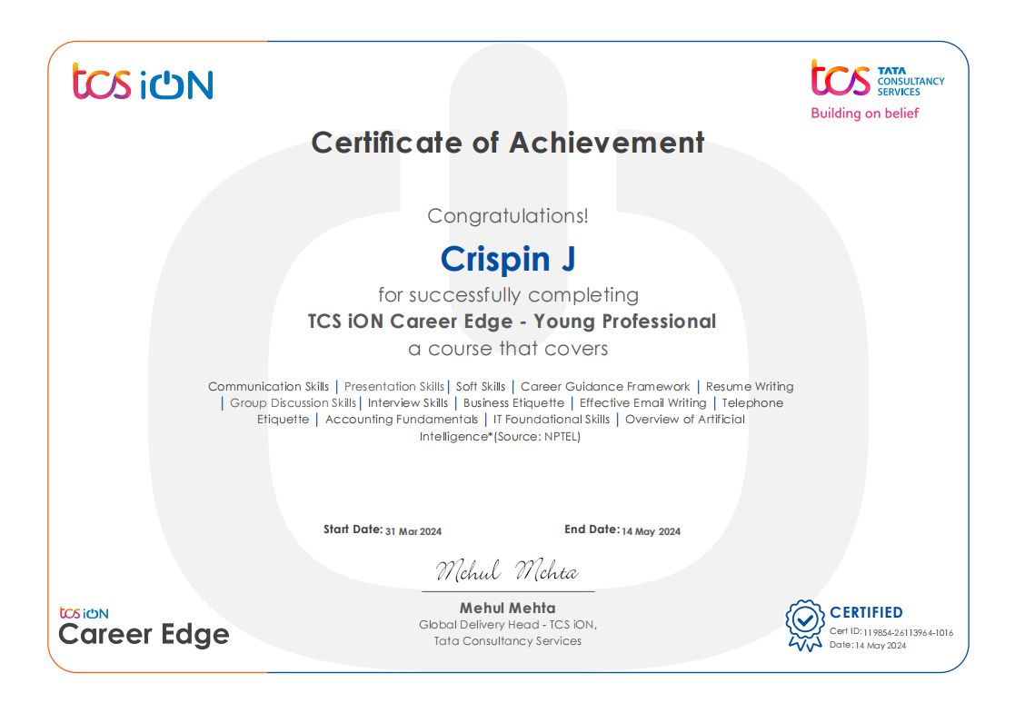 Crispin Rodrigues on LinkedIn: #learning #professionaldevelopment #tcs ... Crispin Rodrigues on LinkedIn: #learning #professionaldevelopment #tcs ...