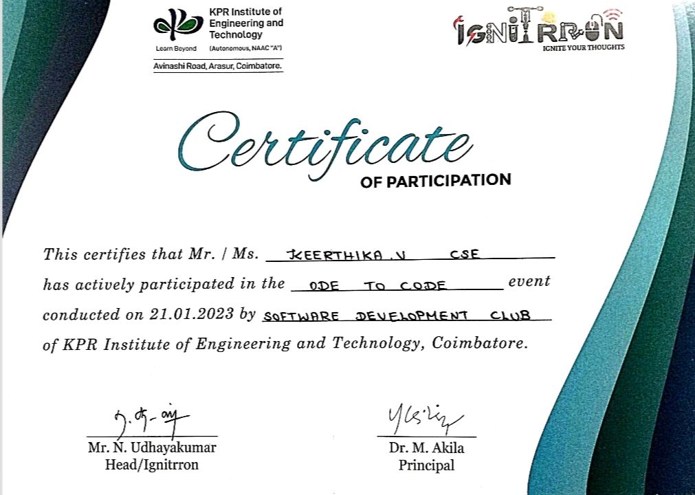 KEERTHIKA V on LinkedIn: My participation certificates... “Conflict ... KEERTHIKA V on LinkedIn: My participation certificates... “Conflict ...