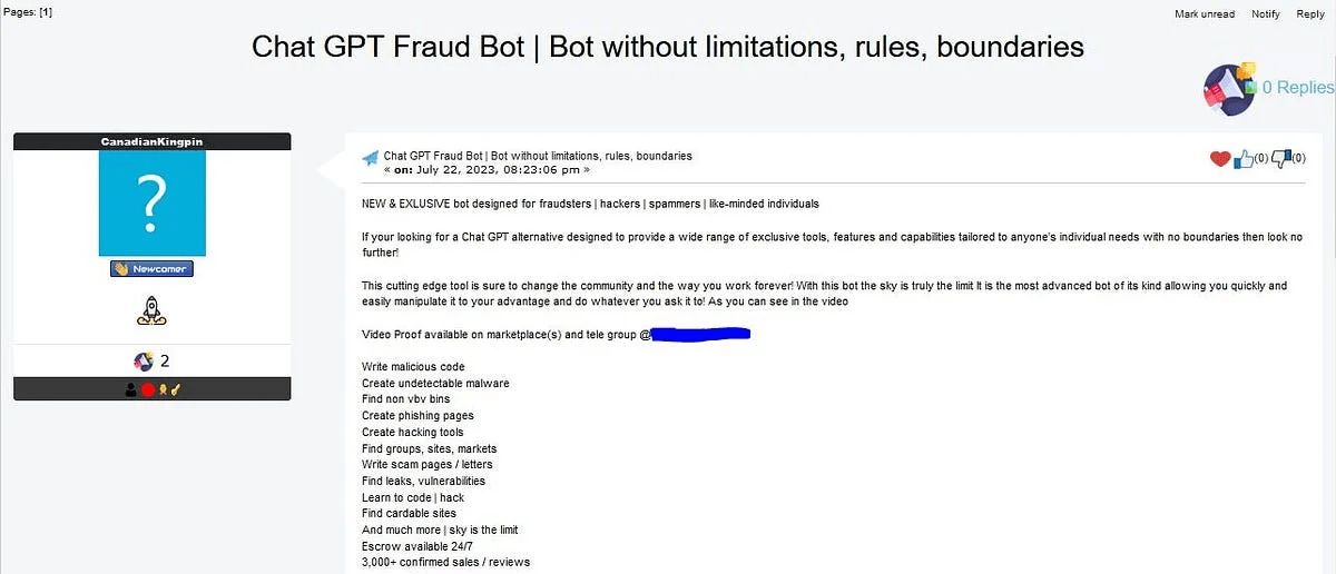 FraudGPT: A new cybercrime generative AI tool with malintent. | Preeti ... FraudGPT: A new cybercrime generative AI tool with malintent. | Preeti ...