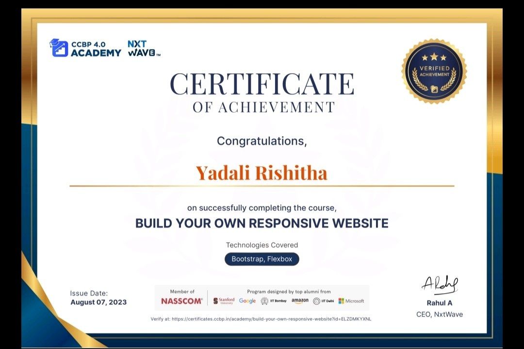 Rishitha Yadali on LinkedIn: #coding #nxtwaveccbp #webdevelopment Rishitha Yadali on LinkedIn: #coding #nxtwaveccbp #webdevelopment