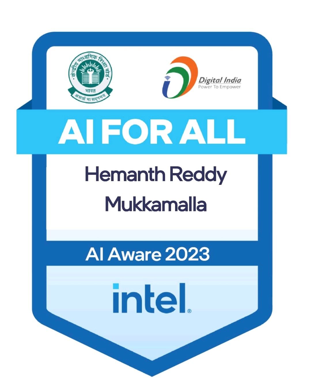 Hemanth Reddy Mukkamalla on LinkedIn: #intel #digitalindia Hemanth Reddy Mukkamalla on LinkedIn: #intel #digitalindia