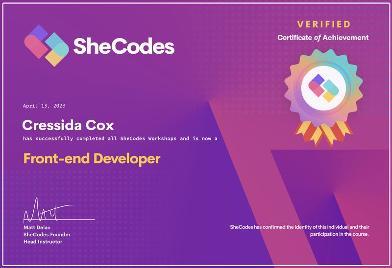 Cressida Cox on LinkedIn: #coding #frontenddeveloper | 20 comments Cressida Cox on LinkedIn: #coding #frontenddeveloper | 20 comments